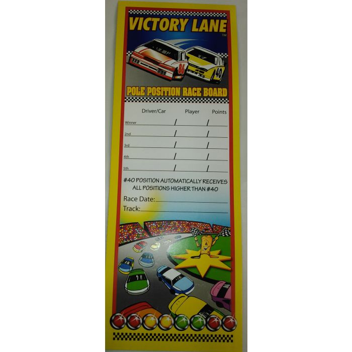 Victory Lane Pole Position Race Board Cards